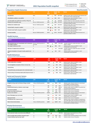 Population Health Snapshot 2021 | New Brunswick Health Council